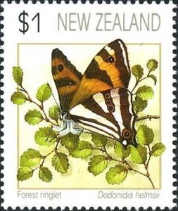 Stamp: Forest Ringlet (Dodonidia helmsii) (New Zealand(Definitives ...