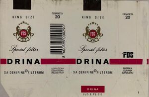 Cigarette Pack: Drina (YugoslaviaCol:YU-CT-0089