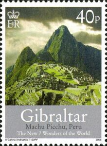Stamp: Machu Picchu, Peru (Gibraltar(The New Seven Wonders of the World ...
