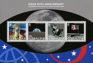 Stamp: NASA 50th Anniversary (souvenir sheet) (Gibraltar(50th ...