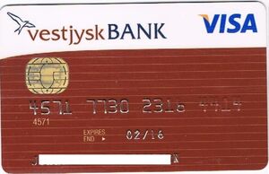 Bank Card: Vestjysk Bank (Vestjysk Bank, DenmarkCol:DK-VI-0029.01