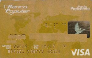 Tarjeta de Banco: Popular Preferente (Banco Popular y de Desarrollo ...