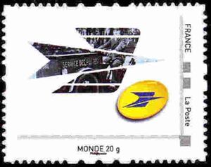 Stamp: Laposte logo and photo of postman (France: Personalized Stamps ...