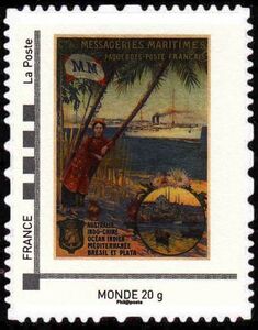 Stamp: Maritime Messages. French Mailboat. Australia Indochine (France ...