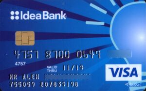 Bank Card: IdeaBank Visa Classic (Idea Bank, BelarusCol:BY-VI-0209.01