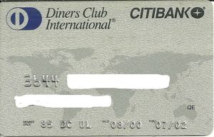 Tarjeta de Banco: Diners Club International CITIBANK (07/02) (Diners ...