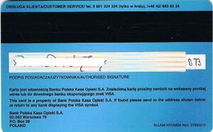 Bank Card: World Map (Bank Polska Kasa Opieki SA/Bank Pekao SA ...