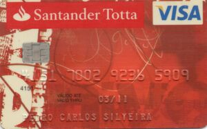 Bank Card: Santander Totta (Visa) (Banco Santander Totta, PortugalCol ...