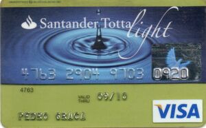 Bank Card: Santander Totta (Visa) (Banco Santander Totta, PortugalCol ...