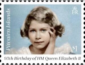 Stamp: Princess Elizabeth aged 9 (Pitcairn Islands(95th Birthday of ...