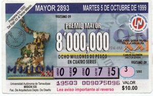 Lottery Ticket: Universidad Autónoma de Tamaulipas (Draw 2893) (Lotería ...
