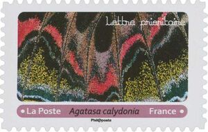 Stamp: Glorious Begum (Agatasa calydonia) (France(Detail of Butterfly ...