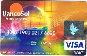 Bank Card: Banco Sol (BANCO SOL, BoliviaCol:BO-VI-0019