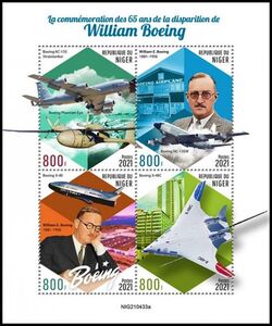Stamp: 65th Anniversary of the Death of William Boeing (Niger(William ...