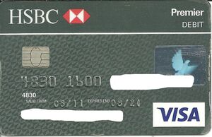 Bank Card: HSBC Premier DEBIT VISA (0615) (HSBC bank, GreeceCol:GR-VI ...