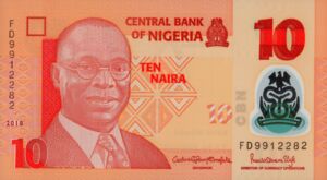 Banknote: 10 Naira (Nigeria(2009-2024 Polymer Issue) Wor:P-39i.2