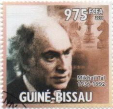 Stamp: Mikhail Tal (1936-1992) (Guinea-Bissau(75th Birth Anniversary of ...