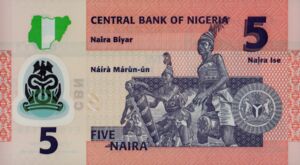 Banknote: 5 Naira (Nigeria(2009-2022 Polymer Issue) Wor:P-38k