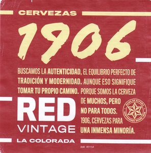 Drink Label: 1906 Red Vintage (Hijos de Rivera, S.A.U., SpainCol:ES ...