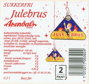 Drink Label: Julebrus (Arendal Bryggeri, NorwayCol:NO-SODA-000339