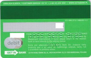Bank Card: Green (Getin Noble Bank, PolandCol:PL-MC-0358.04