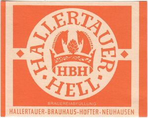 Drink Label: Hallertauer Hell (Brauerei Höfter, Neuhausen, Germany ...