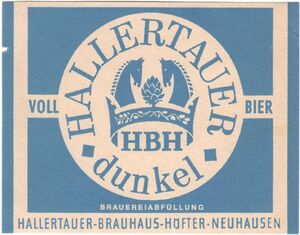Drink Label: Hallertauer Dunkel (Brauerei Höfter, Neuhausen, Germany ...
