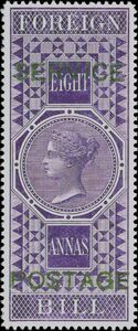 Stamp: Queen Victoria - Overprint "SERVICE POSTAGE" on Foreign Bill ...