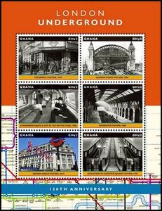 Stamp: London Subway Stations (Ghana(London Subway (2013)) Mi:GH 4221 ...