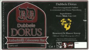 Drink Label: DD Dubbele Dorus (Brouwerij De Blauwe Knoop ...