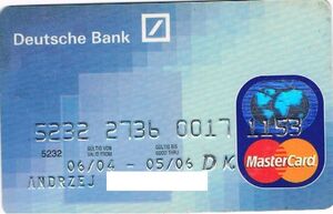 Bank Card: Deutsche Bank (Deutsche Bank, Germany, Federal RepublicCol ...