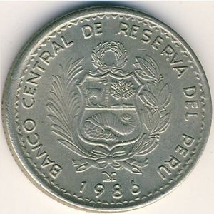 Moneda: 1 Inti (Almirante Miguel Grau) (Perú(1985~1990 - Intis) Col:PE ...