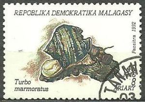 Stamp: Green Turban (Turbo marmoratus) (Madagascar(Shells 1993) Mi:MG ...