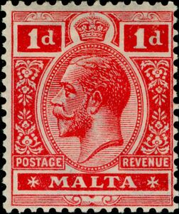Stamp: King George V (1865-1936) (Malta(Definitives 1921-1922: King ...
