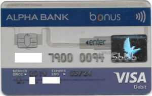 Bank Card: ALPHA BANK bonus enter VISA Bebit (ALPHA BANK, GreeceCol:GR ...