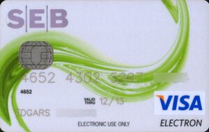 Bank Card: Seb Ve (SEB Latvija Unibanka, LatviaCol:LV-VE-0058