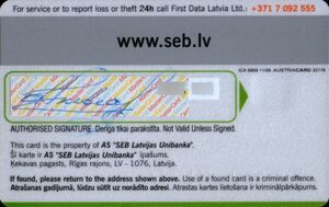Bank Card: SEB Unibanka Mastercard (SEB Latvija Unibanka, LatviaCol:LV ...