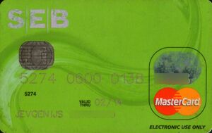 Tarjeta de Banco: SEB MasterCard (SEB Latvija Unibanka, LetoniaCol:LV ...