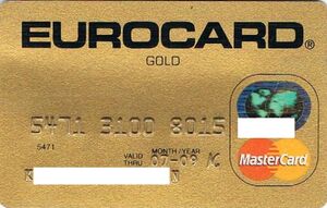 Bank Card: Eurocard Gold (Mastercard, DenmarkCol:DK-MC-0017