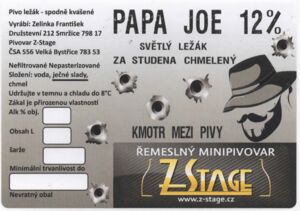 Drink Label: Papa Joe 12% (Z-Stage řemeslný minipivovar, Czech ...