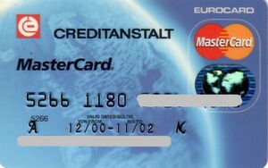 Bank Card: MasterCard (Creditanstalt, AustriaCol:AT-MC-0021.02