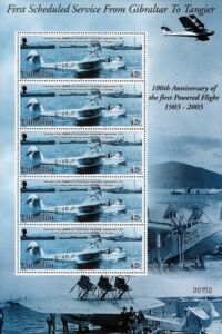 Stamp: Saunders Roe SARO-21 Windhover Amphibian (mini sheet) (Gibraltar ...
