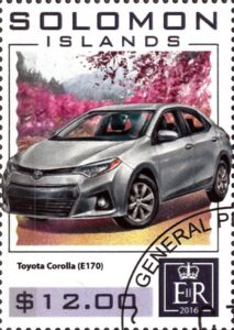 Stamp: 50th Anniversary of Toyota Corolla (Solomon Islands(Toyota ...