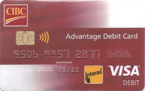 Bank Card: CIBC - Advantage Debit Card (Canadian Imperial Bank of ...