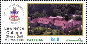 Stamp: Aerial view (Pakistan(150th Founders Day celebration of Lawrence ...
