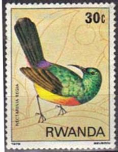 Stamp: Regal Sunbird (Cinnyris regius) (Rwanda(Birds of the Nyungwe ...