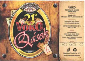 Drink Label: Voko 21° (Pivovarský dům Qasek Ostrava, Czech RepublicCol ...