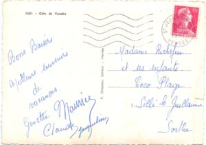 Tarjeta Postal: Map of the Vendee Coast (Francia(_Department Vendée ...
