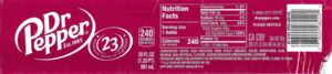 Drink Label: Dr Pepper (Dr.Pepper/Seven Up, Inc., United States of ...