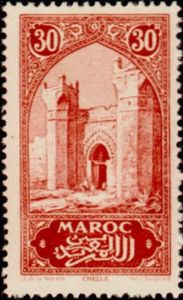 Stamp: Rabat (Porte de Chella) (Morocco(Monuments 1923) Mi:MA 59,Sn:FR ...